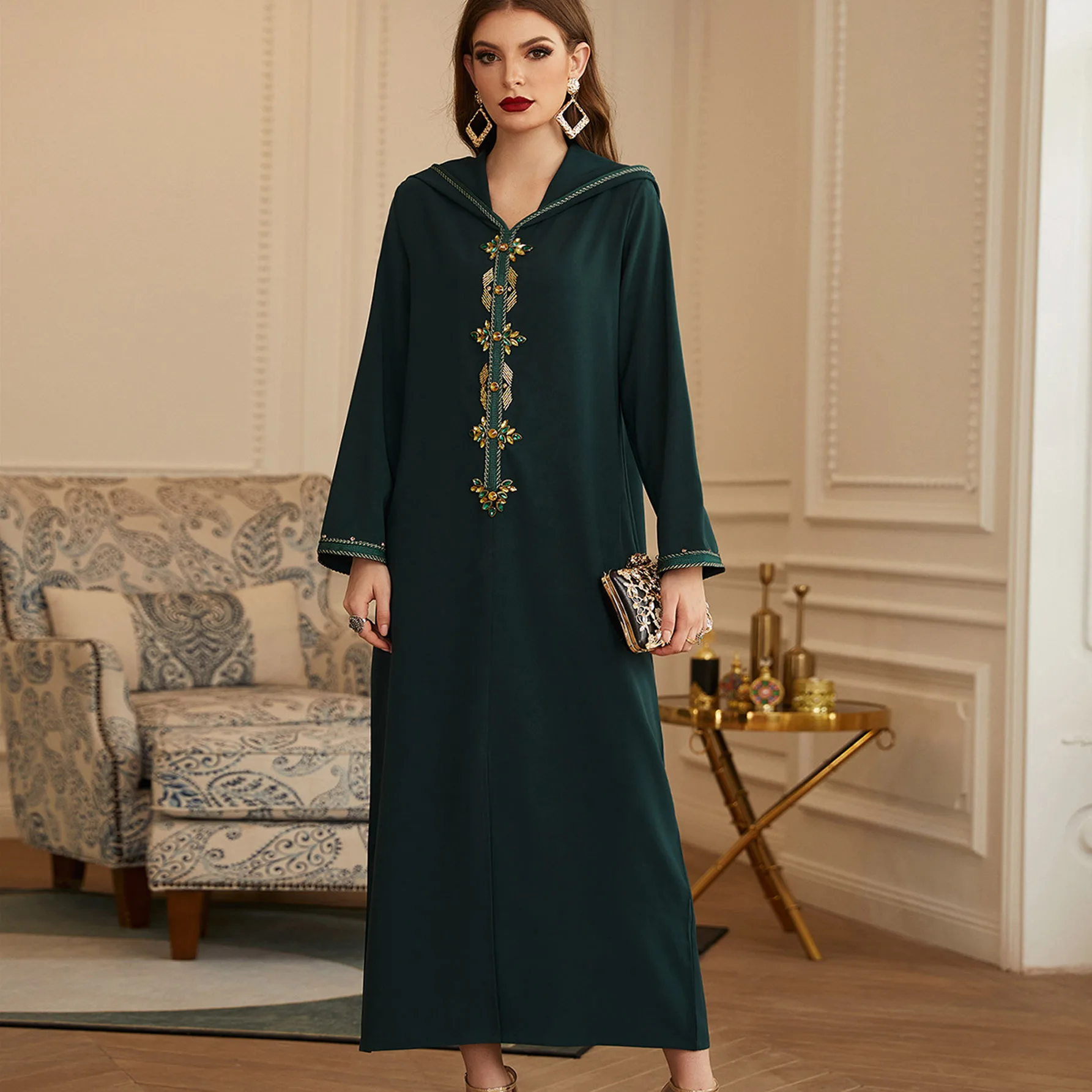 Moroccan-Djelleba-Hooded-Abayas-Women-Handcraft-Diamonds-Dubai-Saudi ...