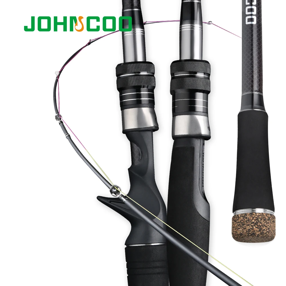 JOHNCOO 2.7m 3.0m 3 Section Carbon Fishing Rod H/MH Power 2 Tips ...