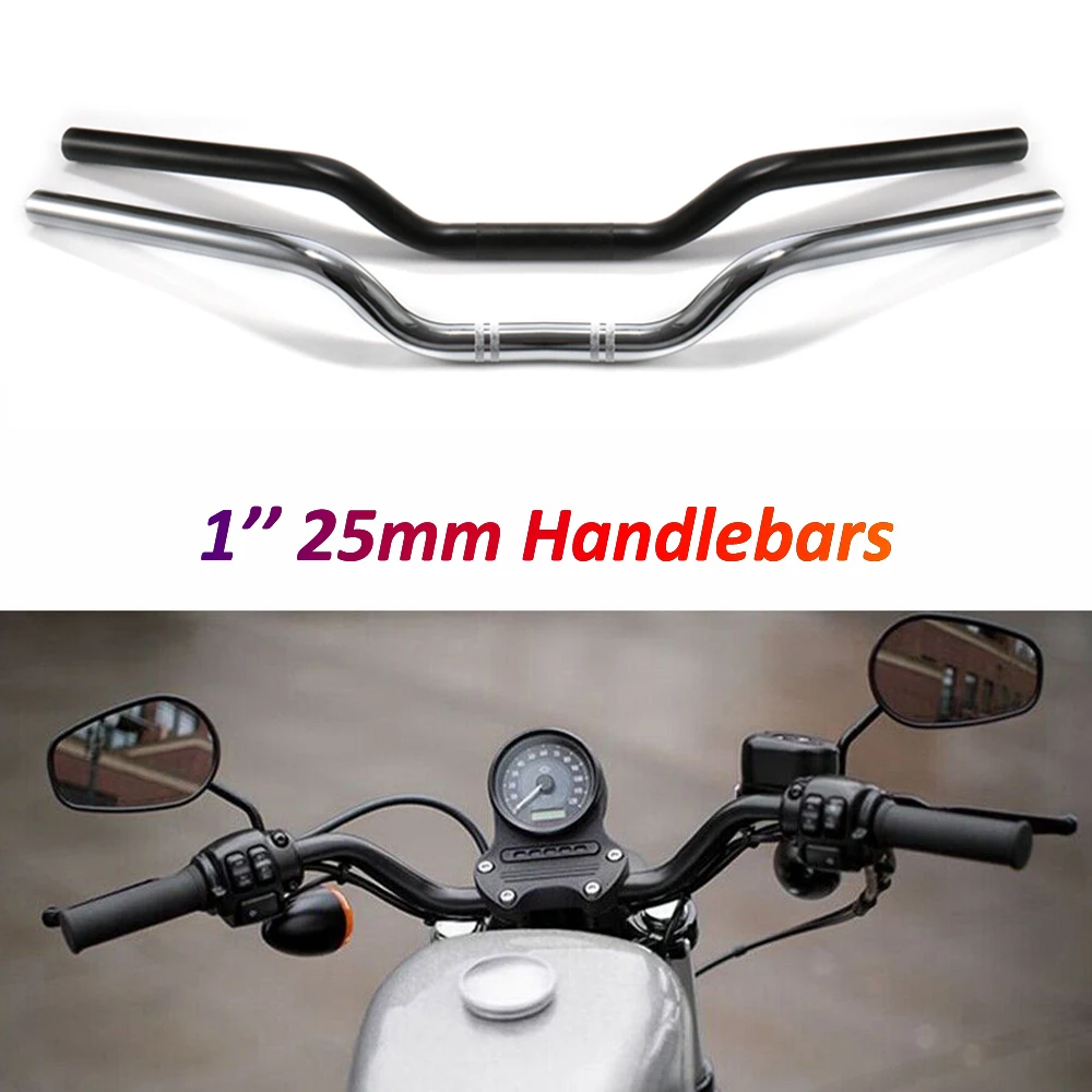 Handlebar-25mm-Motorbike-Handle-Bar-for-Bobber-Cruiser-Sportster-XL883 ...