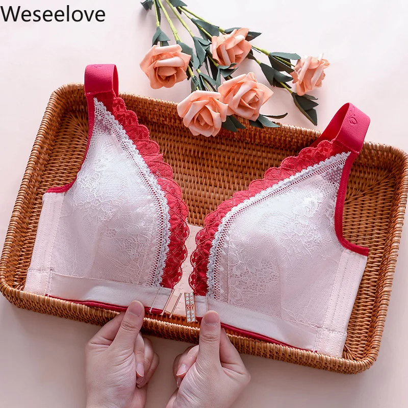 Weseelove Plus Size Bras Fashion Sexy Push Up Bra Women Lace Bras Skin ...