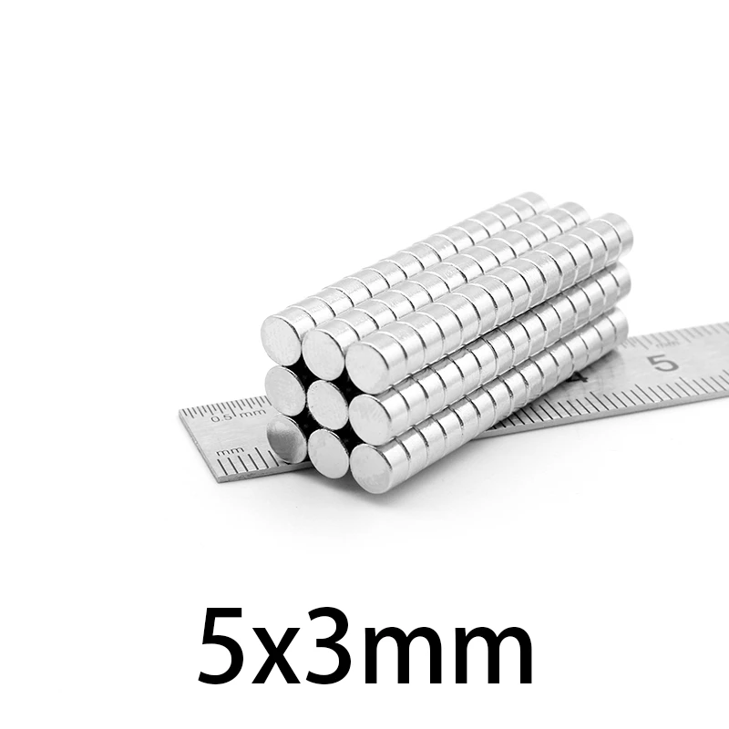 10 500pcs 5x3mm Small Round Powerful Magnet 5mmx3mm Sheet Neodymium ...