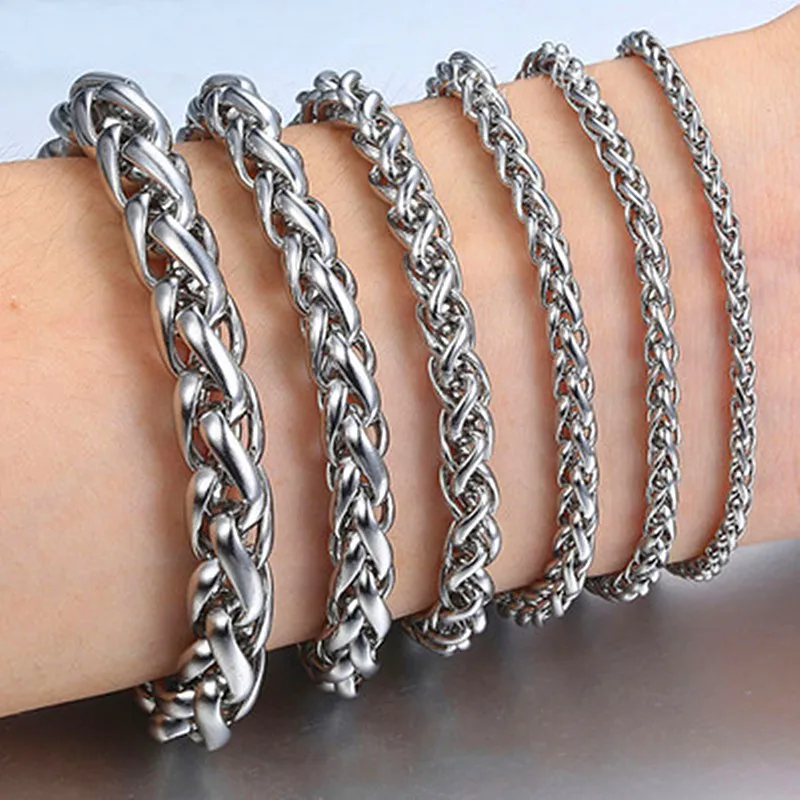 HNSP-3MM-8MM-Stainless-Steel-Hand-Chain-Twisted-Bracelet-For-Men-Women ...