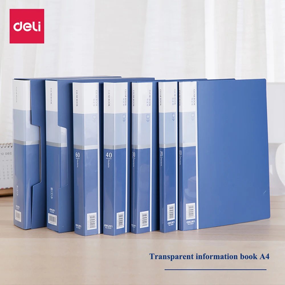 1-2-3-5PCS-Deli-folder-33610-transparent-interleaf-A4-clear-leaf-file ...