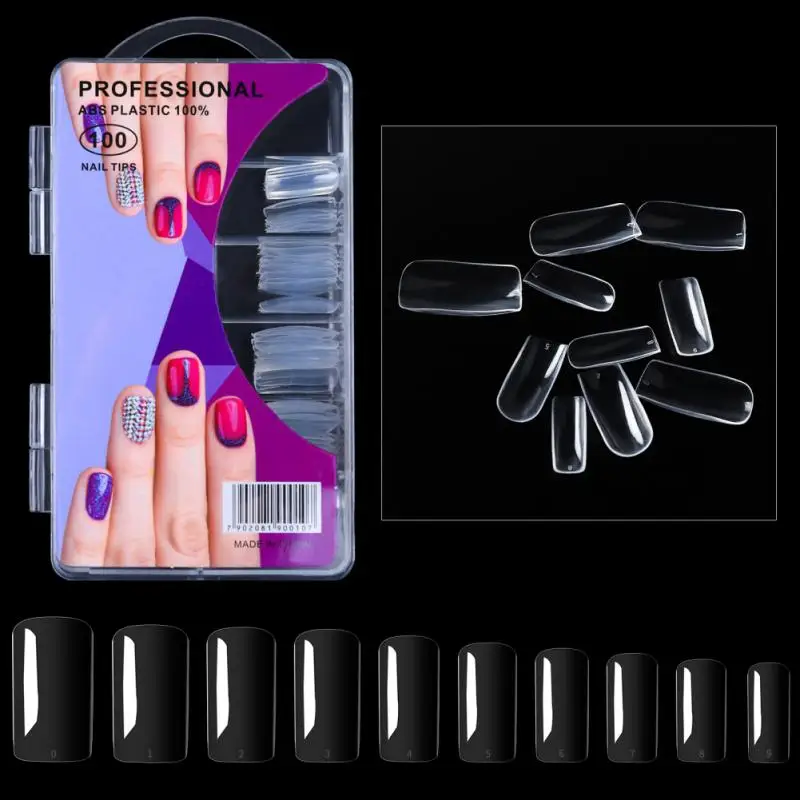 100pcs Full Cover Sculpted Fake Finger Polish Extension Tips Nail ...