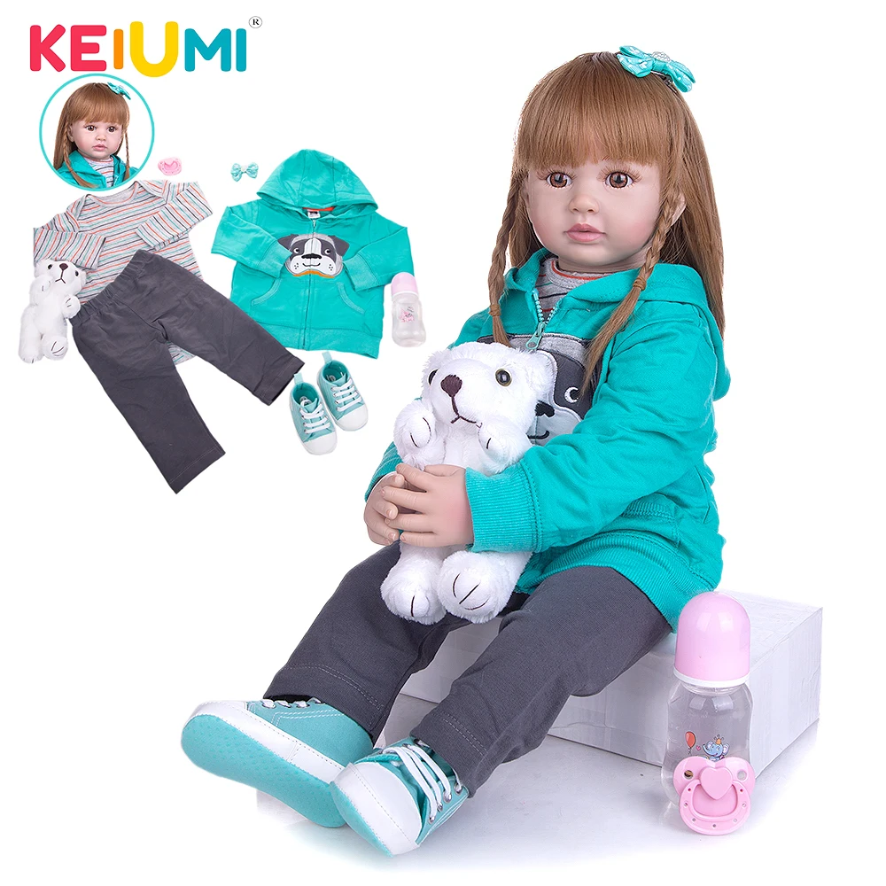 KEIUMI 24 Inch New Arrival Reborn Silicone Vinyl Baby Dolls 60 cm Realistic Bebe Reborn Menina ...