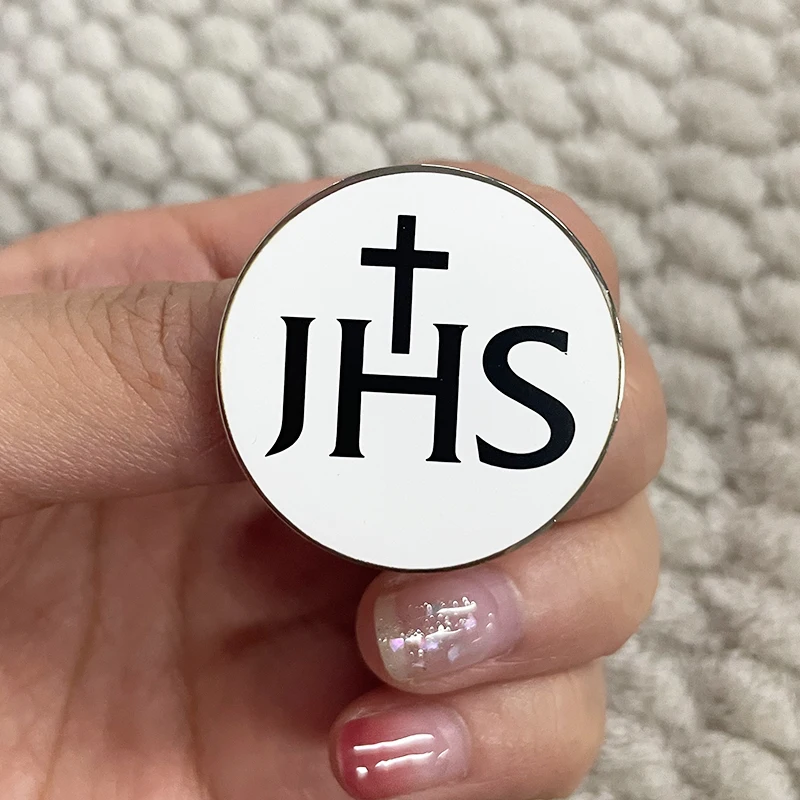 JHS-with-Cross-Badge-IHS-Enamel-Pin-The-Name-of-Jesus-Iota-Eta-Sigma ...