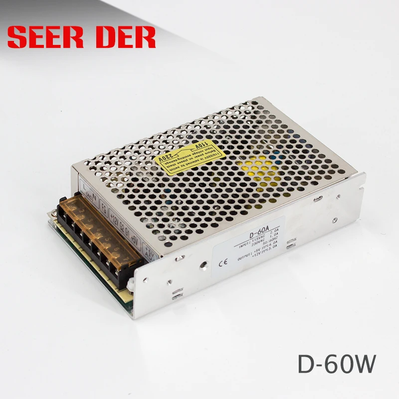 High Voltage 12v 5v Dual Output Ac Dc Mode 60w 5v 4a / 3a 12v Multi ...