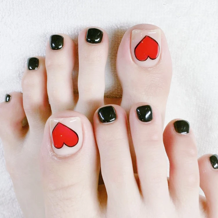Heart Toe Nail Designs