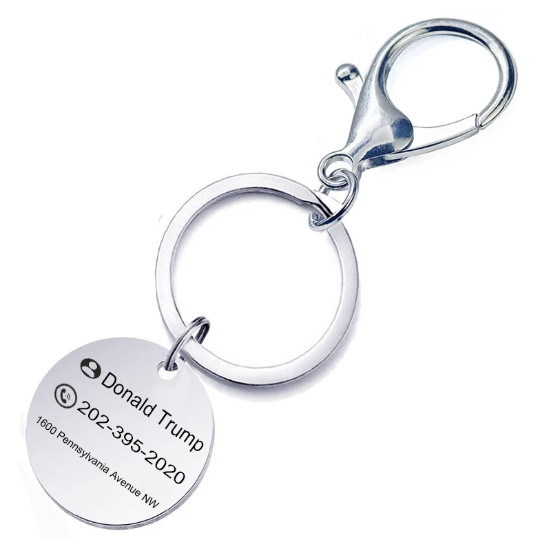 Personalized Hand Stamped Disc Key Chains Stainless Steel Anti lost ...
