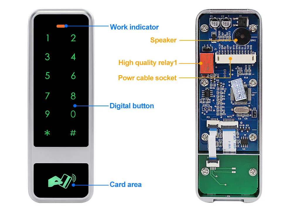 Metal RFID Access Controller Keypad Touch Keyboard Wiegand 26/34 Bits ...