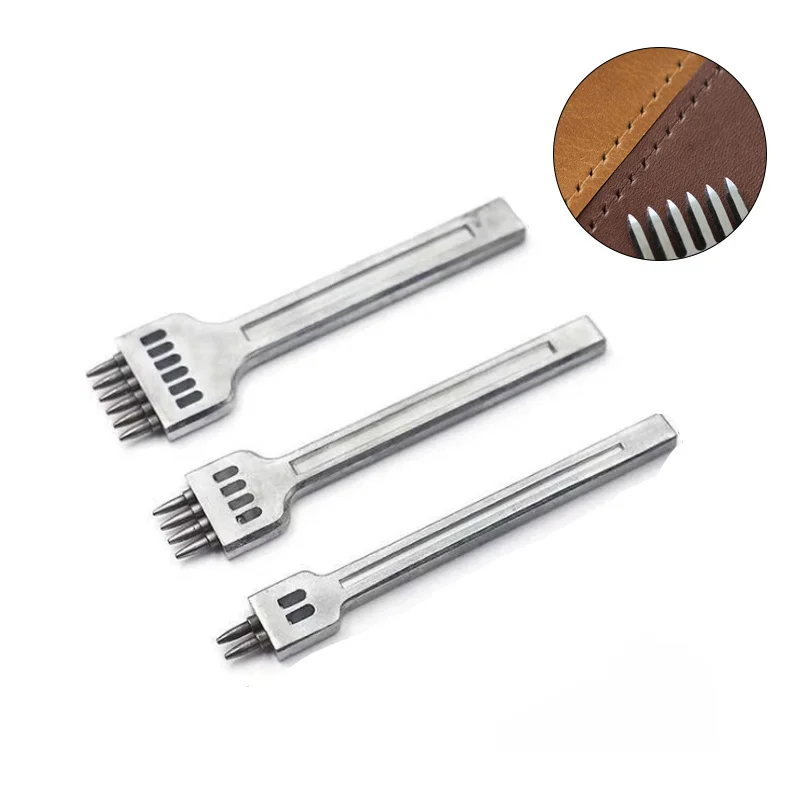 Leather-Round-Hole-Row-Punch-Black-Porous-Punching-Tool-Hand-Sewing ...