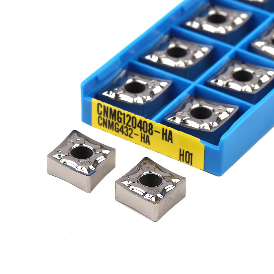 10Pcs CNMG120402 CNMG120404 CNMG120408 HA H01 CNC Lathe Turning Tool Machining Carbide Cutting ...