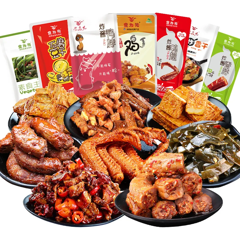 Hunan specialty gift package: Spicy kelp, duck neck, duck wings, dried ...
