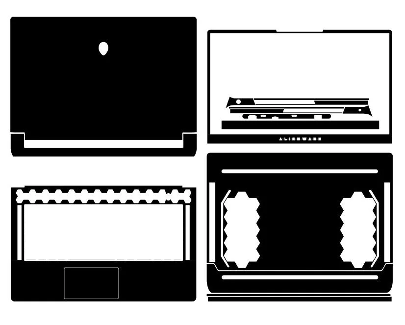 4PCS-Skin-Sticker-Cover-Film-For-Alienware-X15-R2-R1-X14-2021-2020-M15 ...