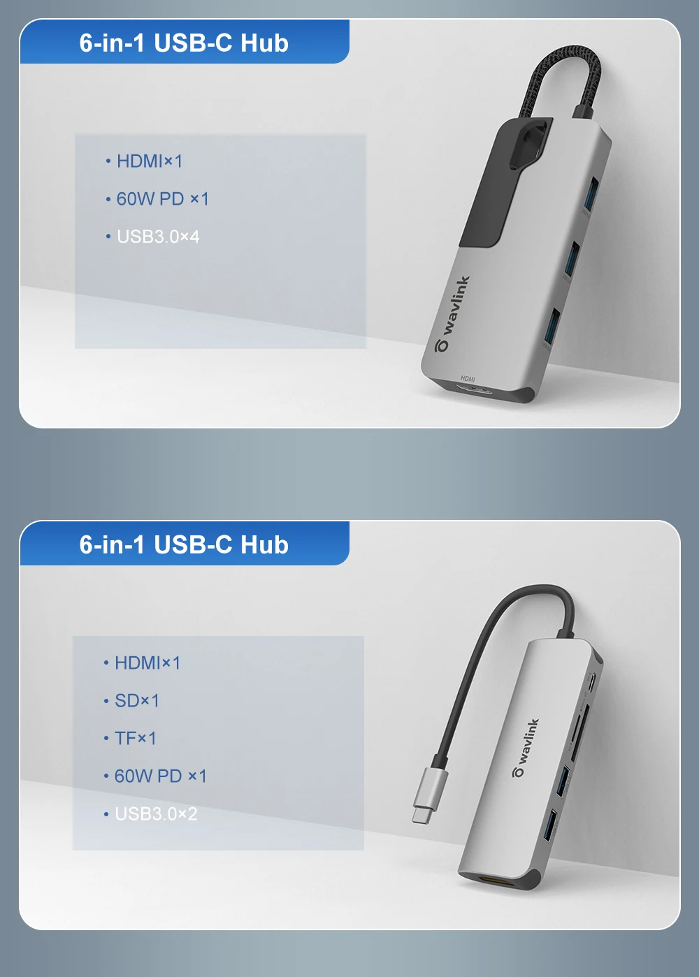 Concentrateur USB C 6 en 1 - Adaptateur Usb Hub C Vers Usb 3.0, Dock ...
