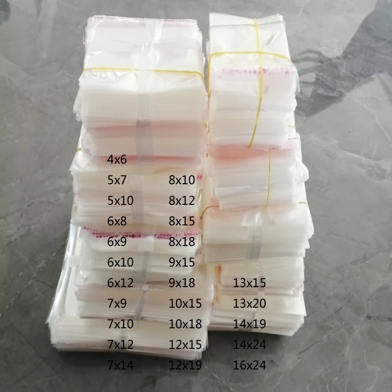 500pcs Transparent Bag Clear Opp Bags Self Adhesive Pouches Cellophane ...