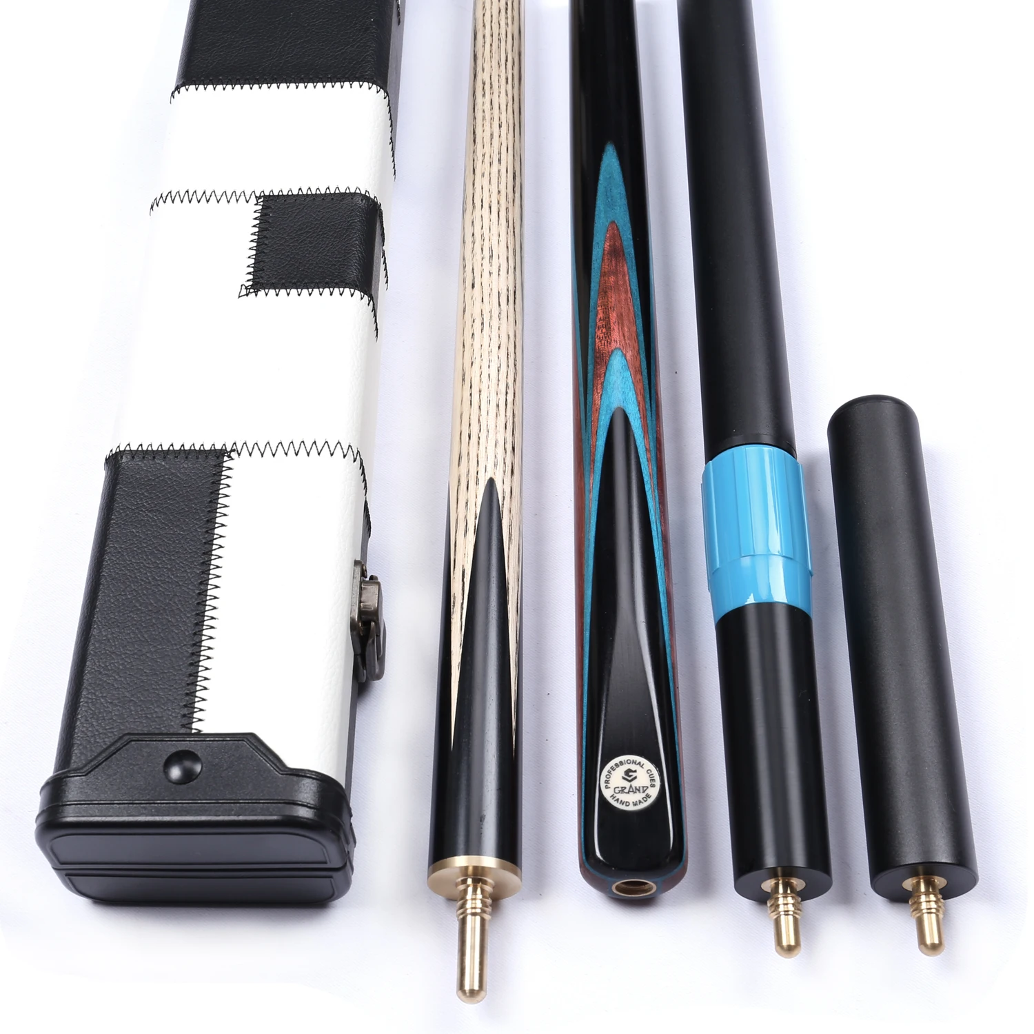 Snooker & Pool Cues Grand-Cues--Handmade 58" 3/4 Piece Black Ebony ...