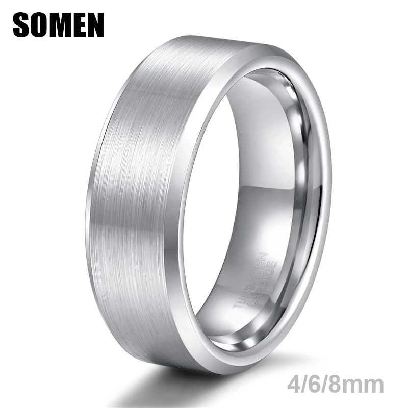 Tungsten Engagement Rings | Wedding Ring Men Silver | Tungsten Wedding ...