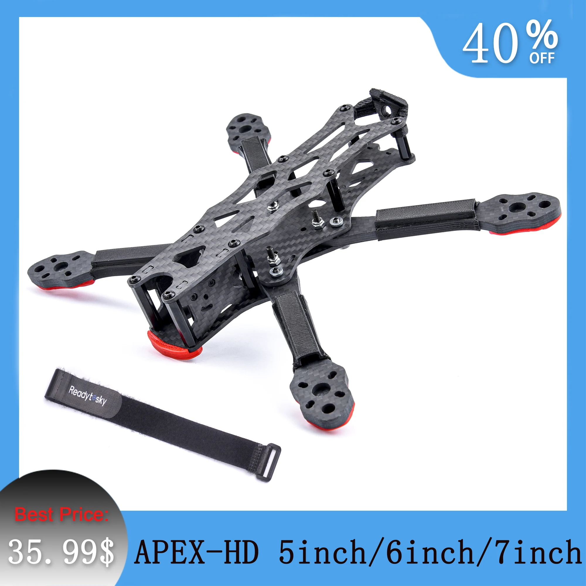Hd5 / Hd6 / Hd7 5/6/7inch Carbon Fiber Quadcopter Frame Kit With 5.5mm ...
