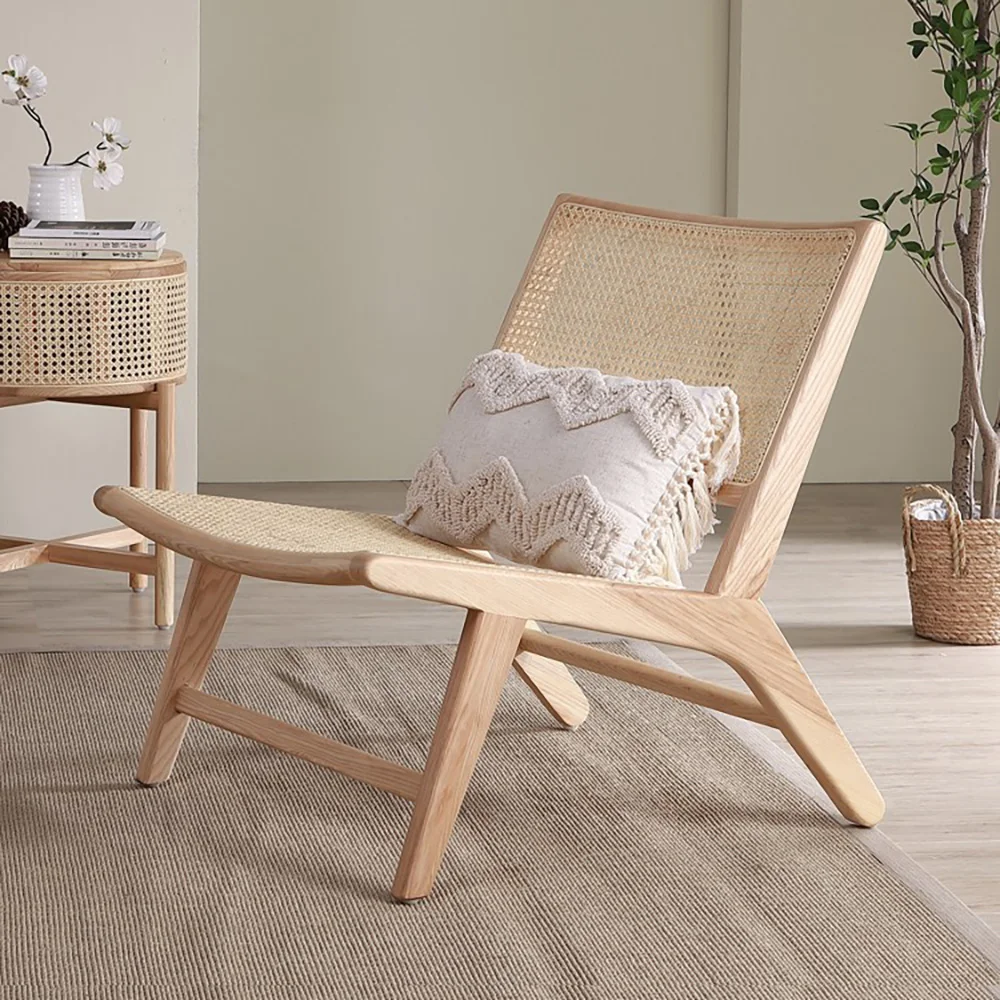 Nordic Rattan Sofa Chair Balcony Lounge Modern Minimalist Backrest ...
