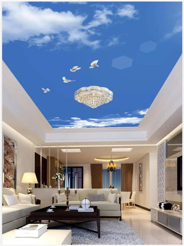 beautiful-scenery-wallpapers-blue-sky-ceilings-Living-Room-Bedroom ...