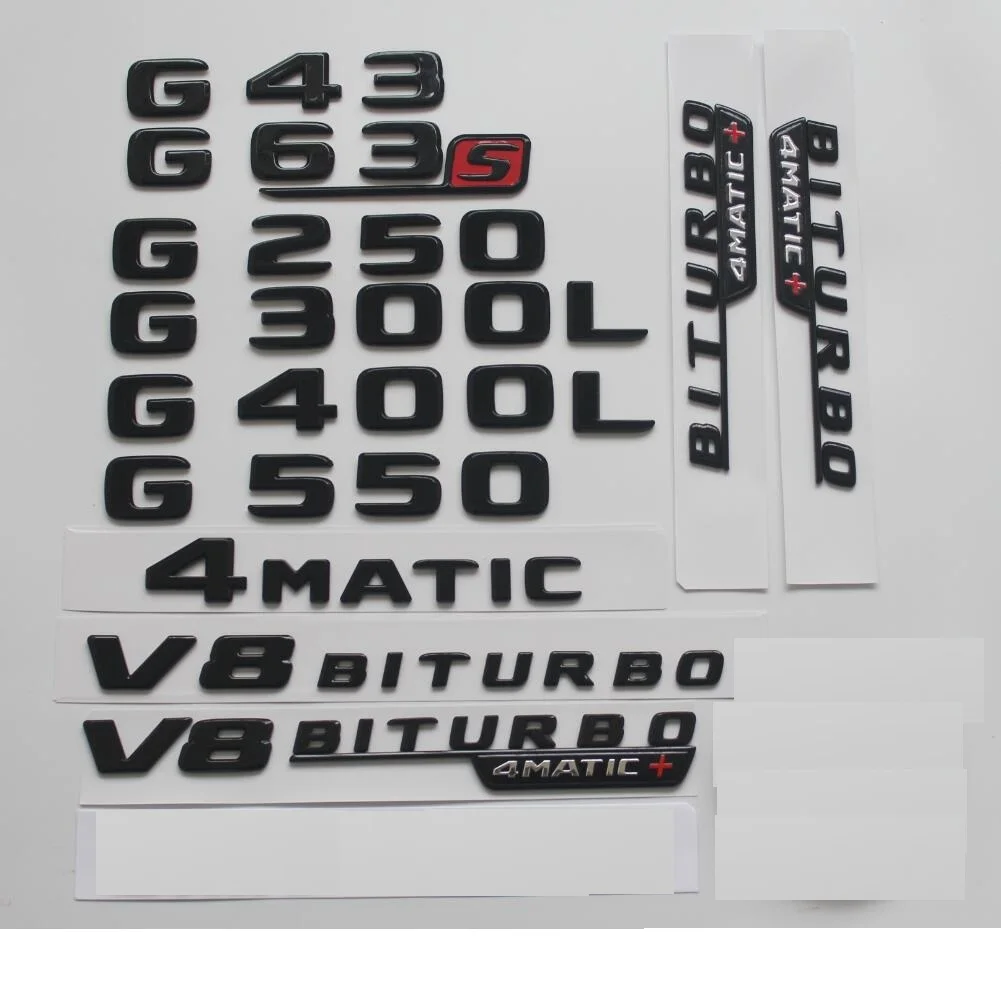 Gloss Black Letters for Mercedes Benz W463 G55 G63 AMG G250 G280 G300 ...