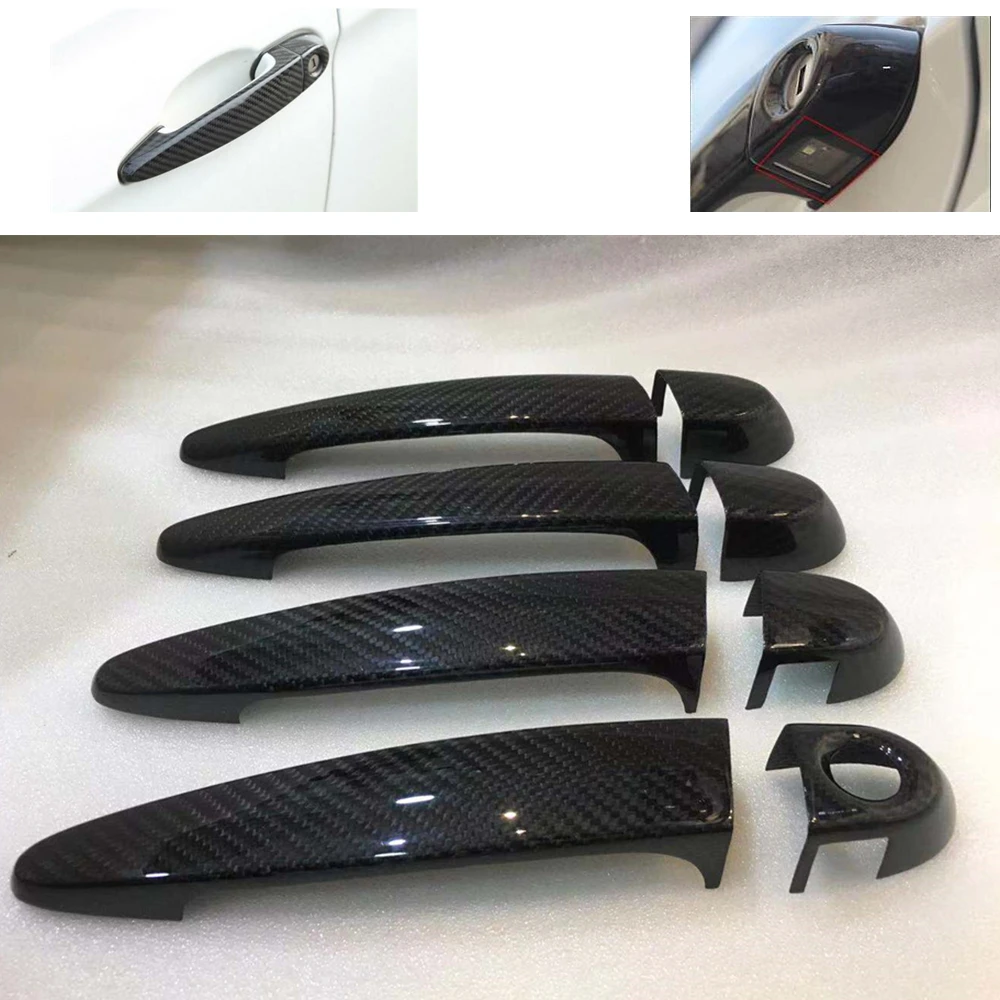 Carbon-Fiber-Car-Door-Handle-Cover-w-o-Smart-Key-Hole-For-BMW-X5-E70 ...