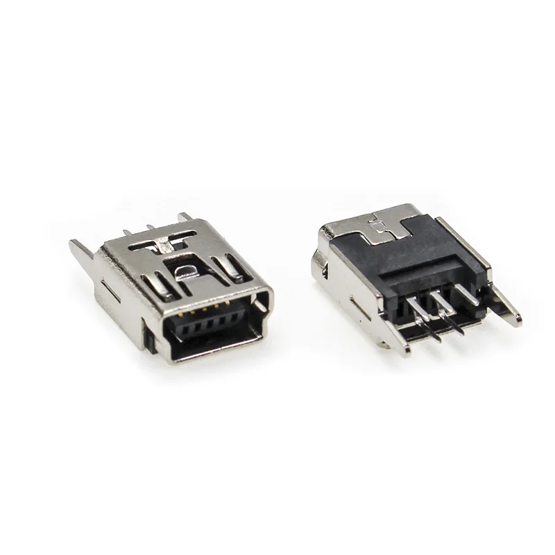 mini usb connector 5 pin Type B female DIP 2 straight-pin PCB soldering ...