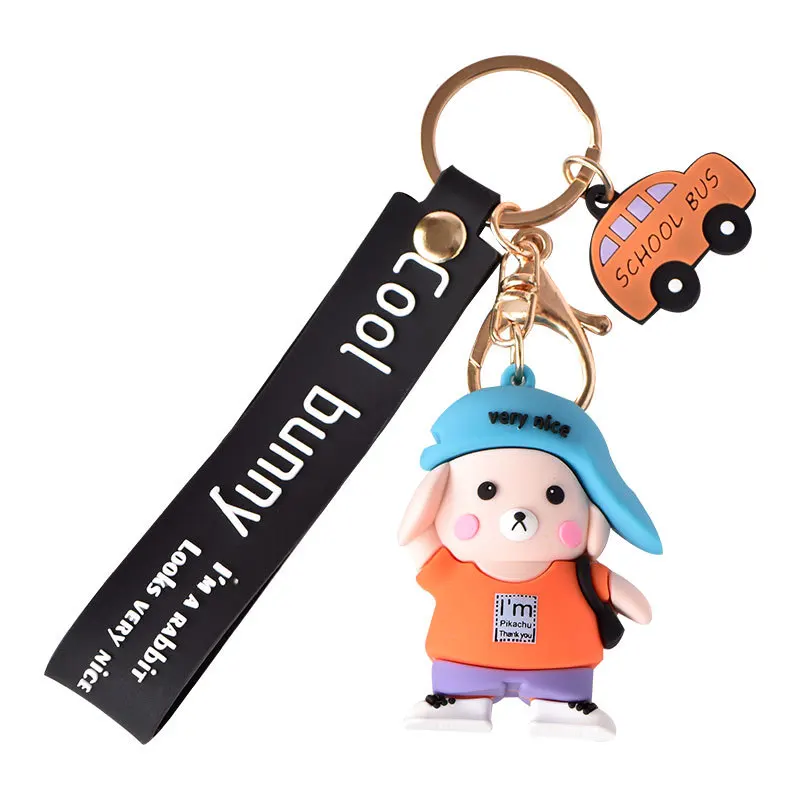 Sport Piggy Keychain Pvc Soft Rubber Key Chain Backpack Charm Pendant ...