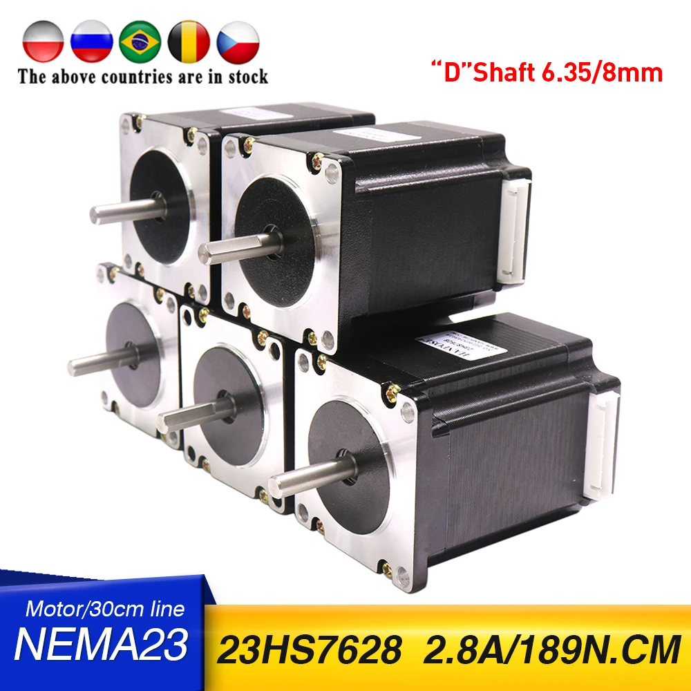 5pcs Nema 23 Stepper Motor 57 Motor 189n.cm 269oz.in 2.8a 76mm 23hs7628 ...