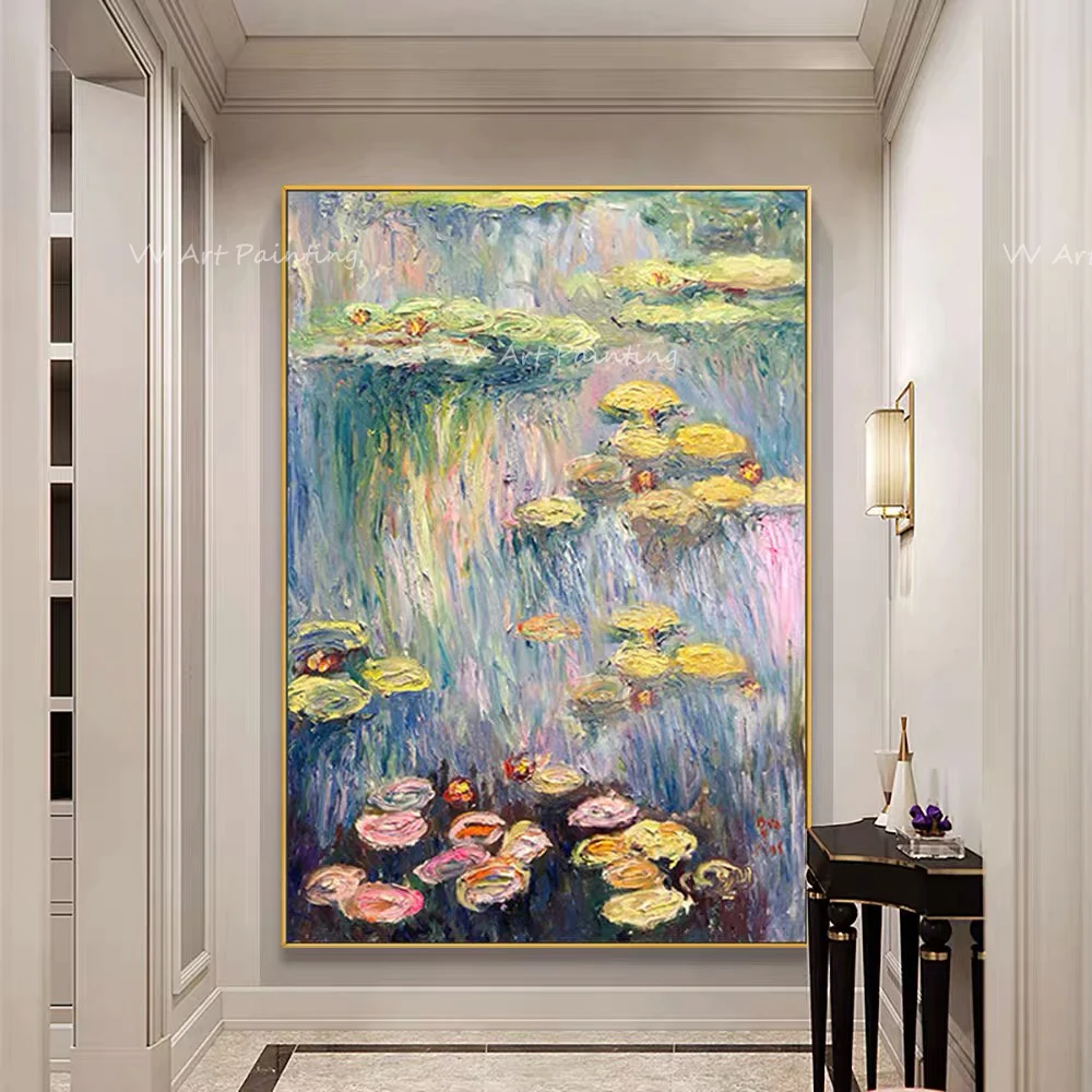 Vincent Van Gogh Water Lily 100% Handmade Abstract Large Sizes Wall Art ...