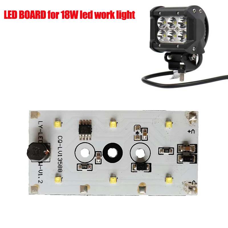 2pcs Work Light Led Board 18w Driver Integrated 6 Led Pcb Board Dc12 ...