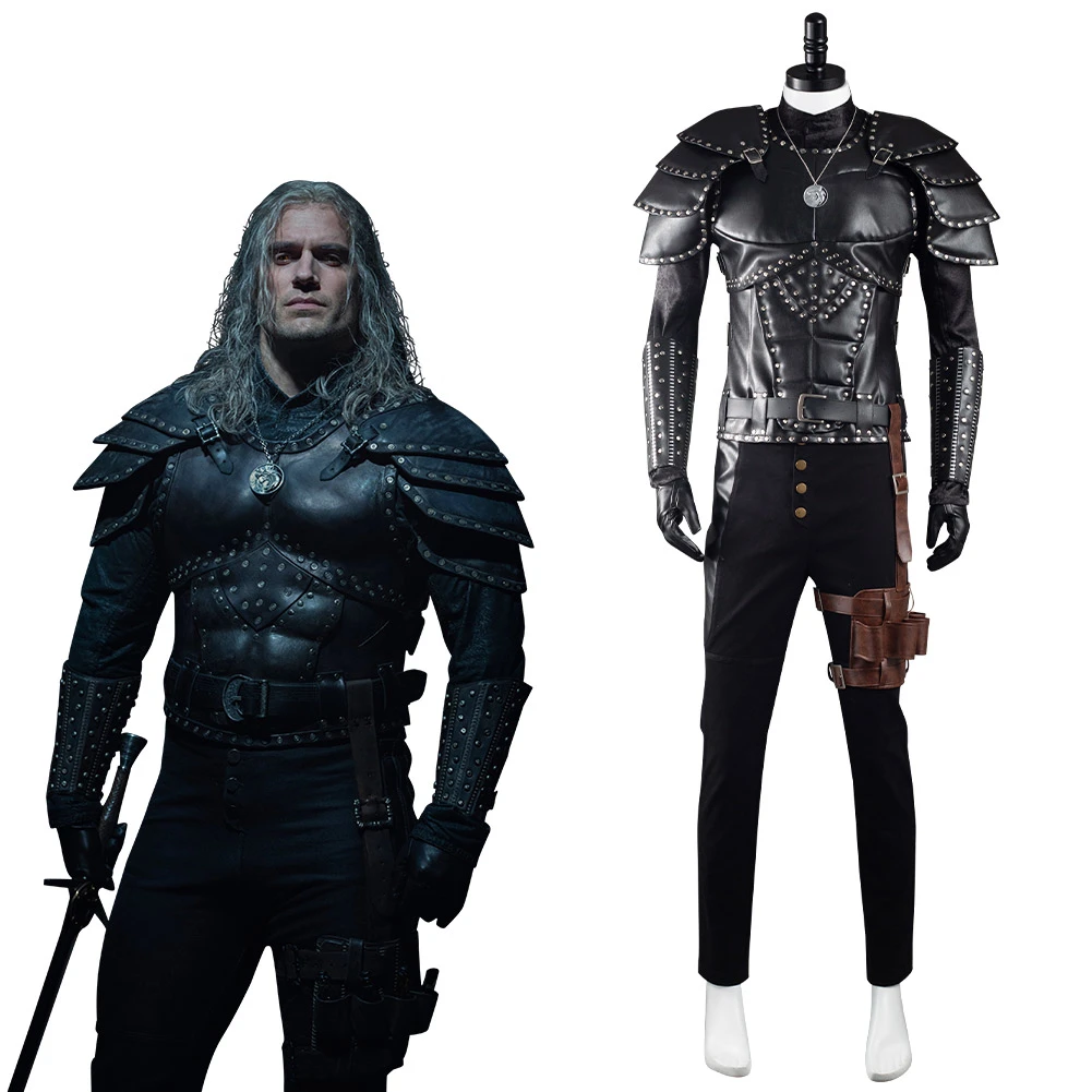 Costume de Cosplay Geralt of Rivia, uniforme en cuir, tenue de carnaval ...