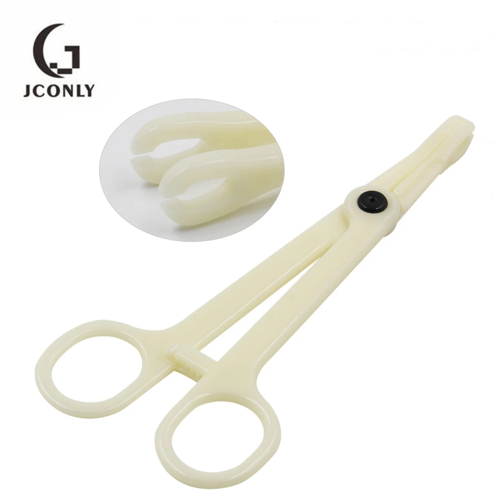 10PCS Disposable Sterile Piercing Tools Slotted Navel Forceps Clamp ...