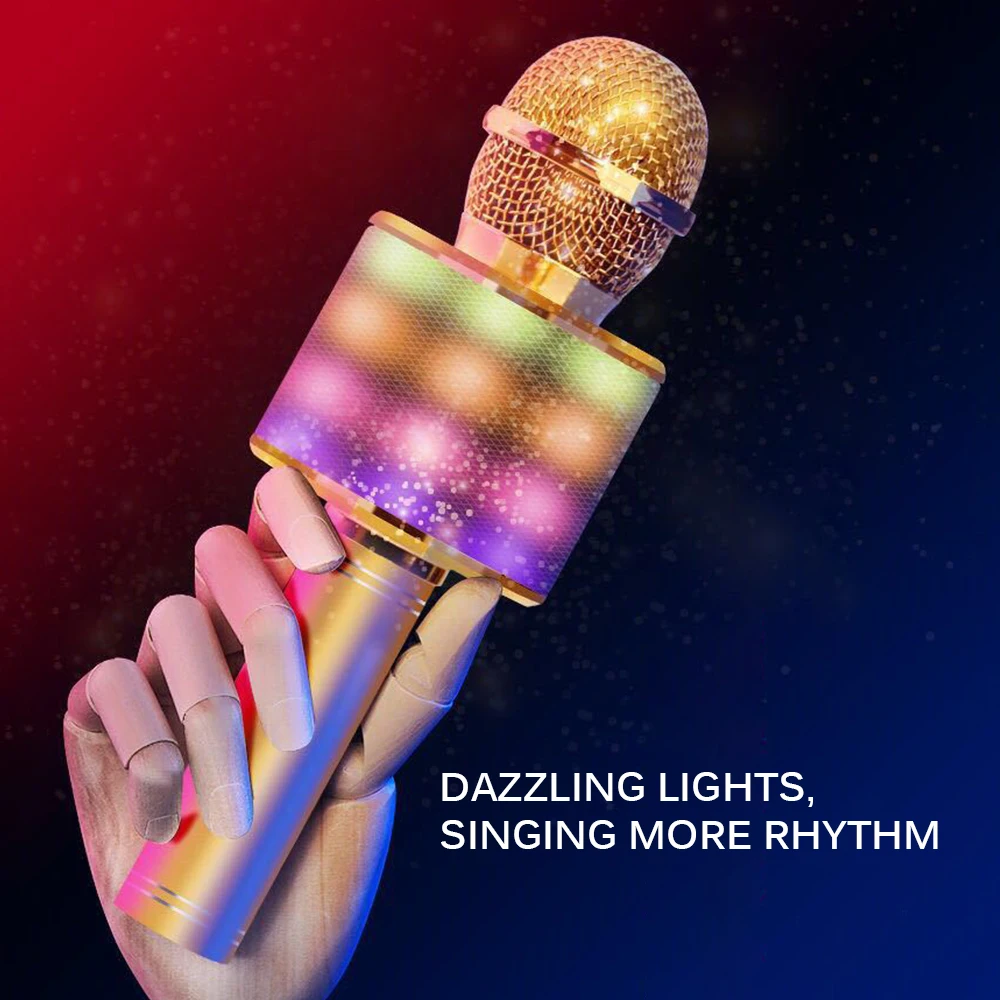 Bluetooth Karaoke Microphone With LED Lights - GenieUs Shop