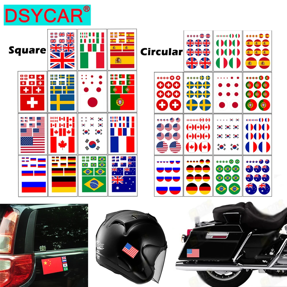 DSYCAR-1Set-National-Flag-Car-Sticker-Cartoon-Stickers-Decal-for-Laptop ...
