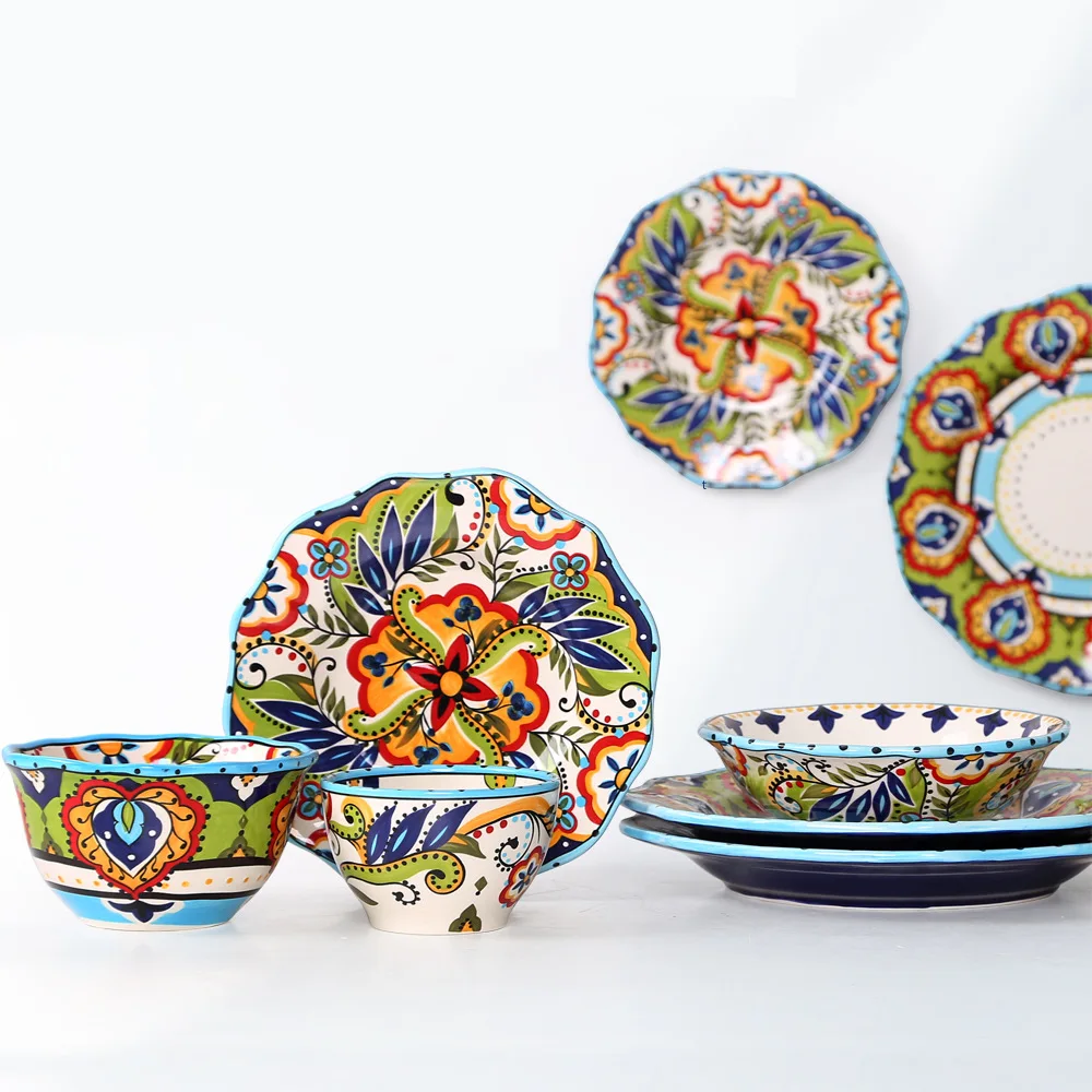 Creative Handpainted Ceramic Spanish Style Fashion Home Western Dish ...