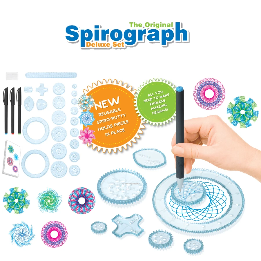 Spirograph Drawing Toys Set 20 Accessories Creative Draw Spiral Design ...
