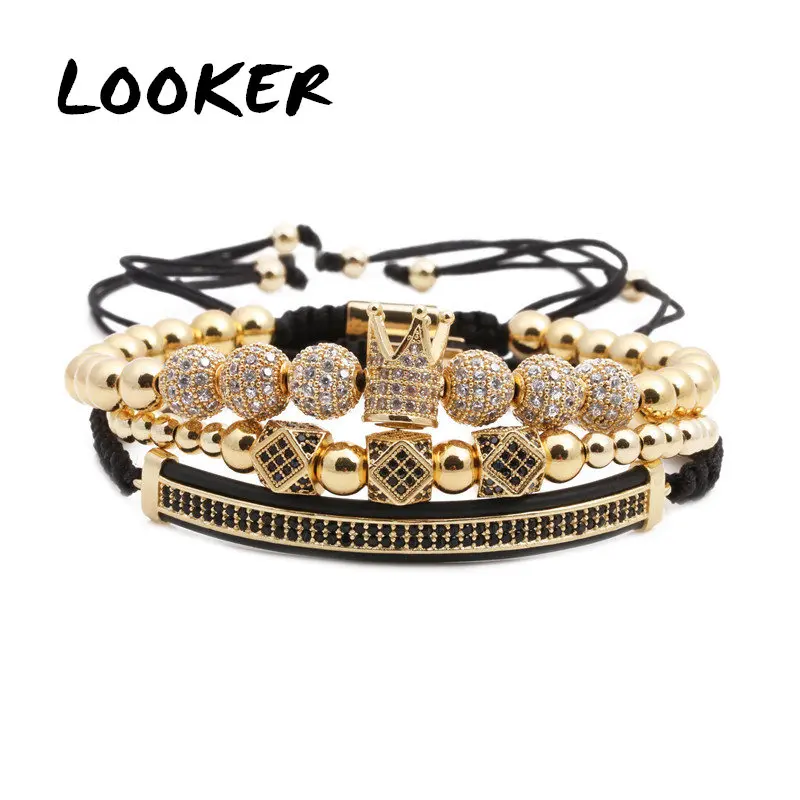 LOOKER Conjunto de pulseras y brazaletes de macramé para hombre, Set de ...