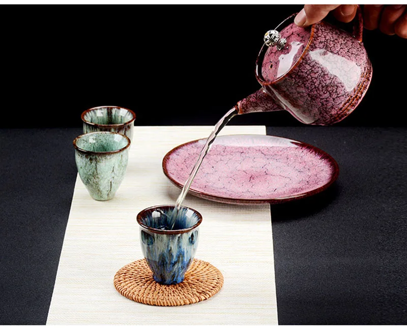 Bule De Chá De Cerâmica Do Bule Da Flor Do Teste Padrão Da Paisagem ...