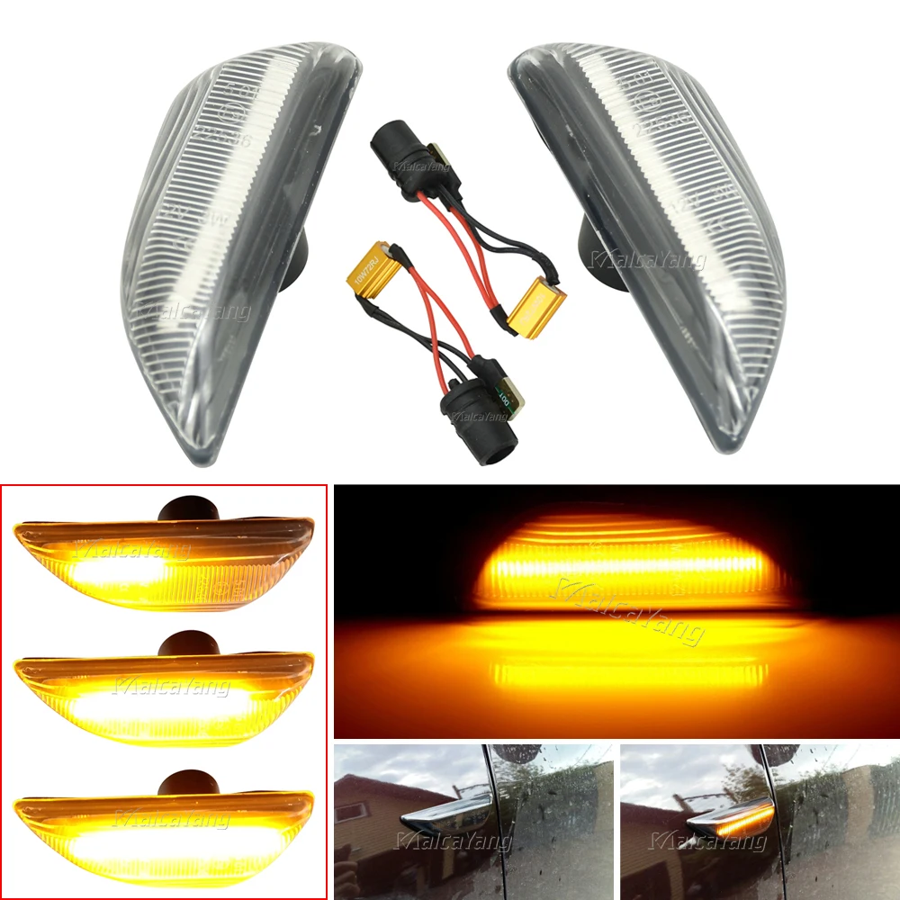 Indicador lateral dinámico LED de 2 piezas, luz intermitente secuencial ...