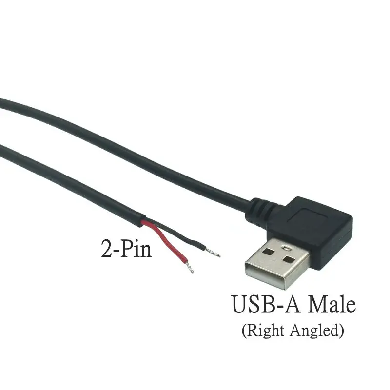 Couleur USB-4Pin Mâle 5V USB câble d'alimentation 2 broches USB 2.0 ...