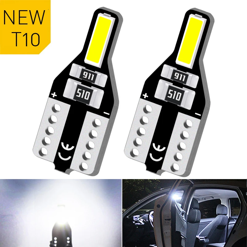 A pack W5W T10 Led Bulbs Canbus 7020 SMD 6000K 168 194 Led 5w5 Car ...