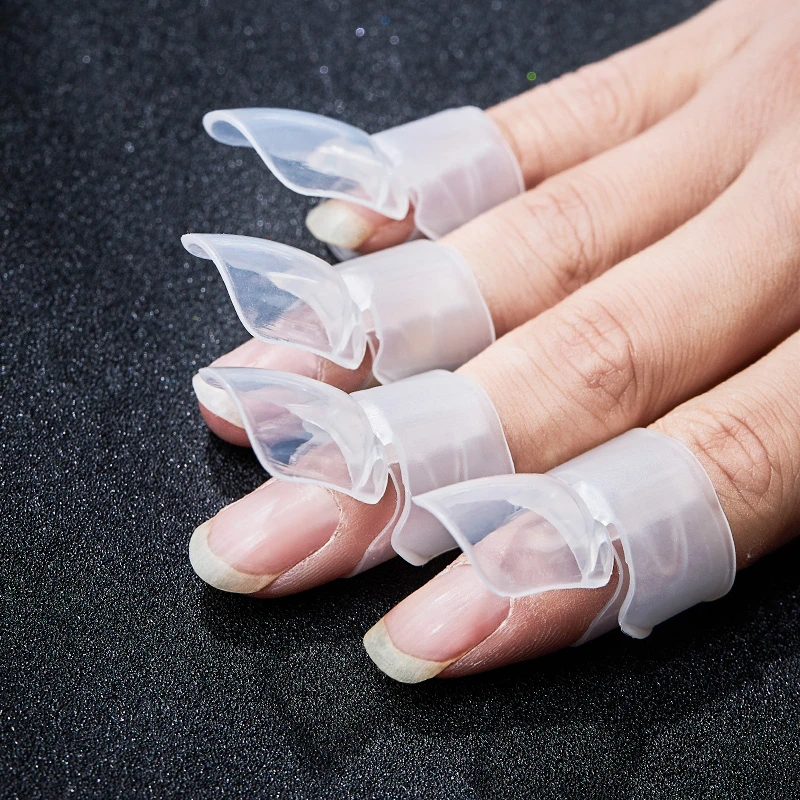 10pcs/set Manicure Finger Transparent Protective Cover Polish Varnish ...