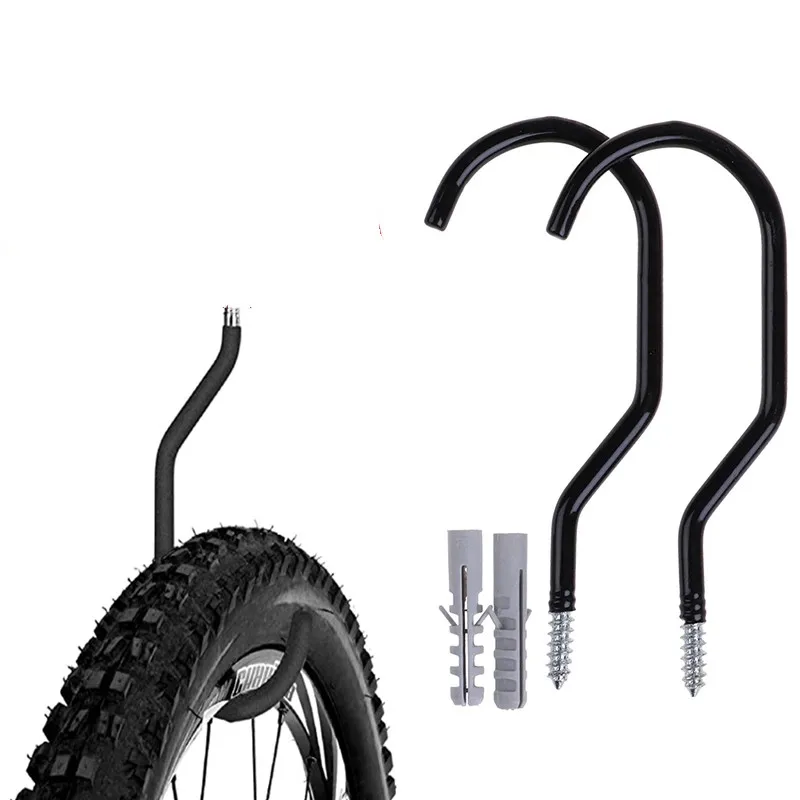 2Pcs Bicycle Wall Mounted Screw-in Utility Hangers Bike Storage Hooks ...