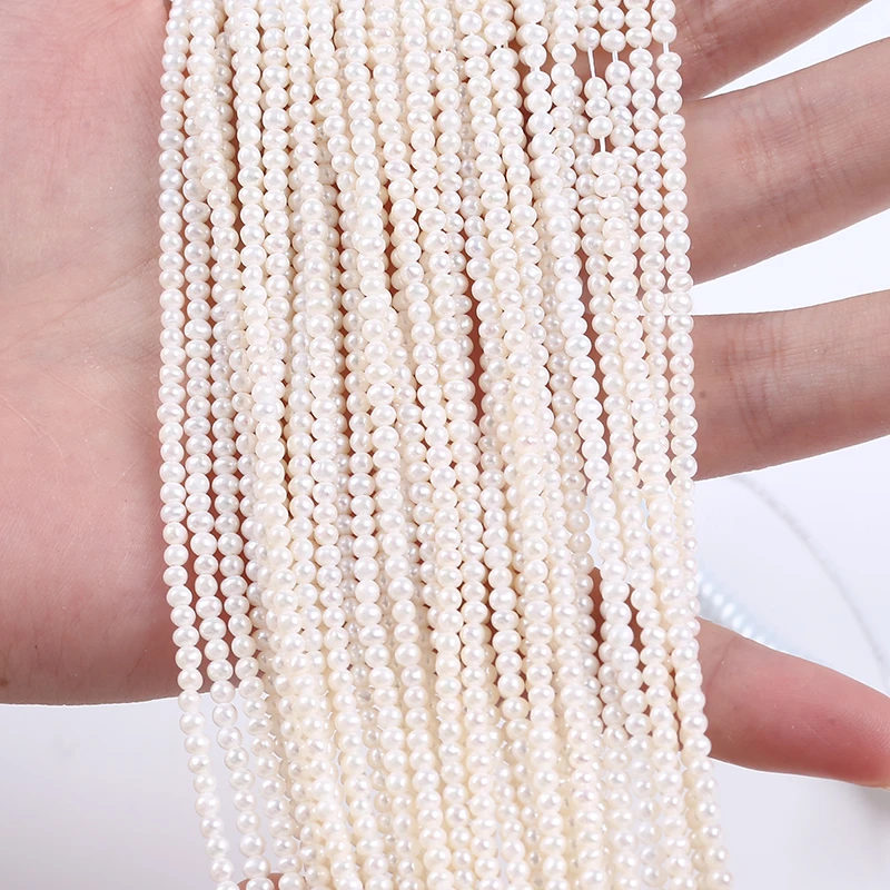 2-3mm Small Size Near Round Pearl Strand Tiny Beads For Diy Jewelry ...