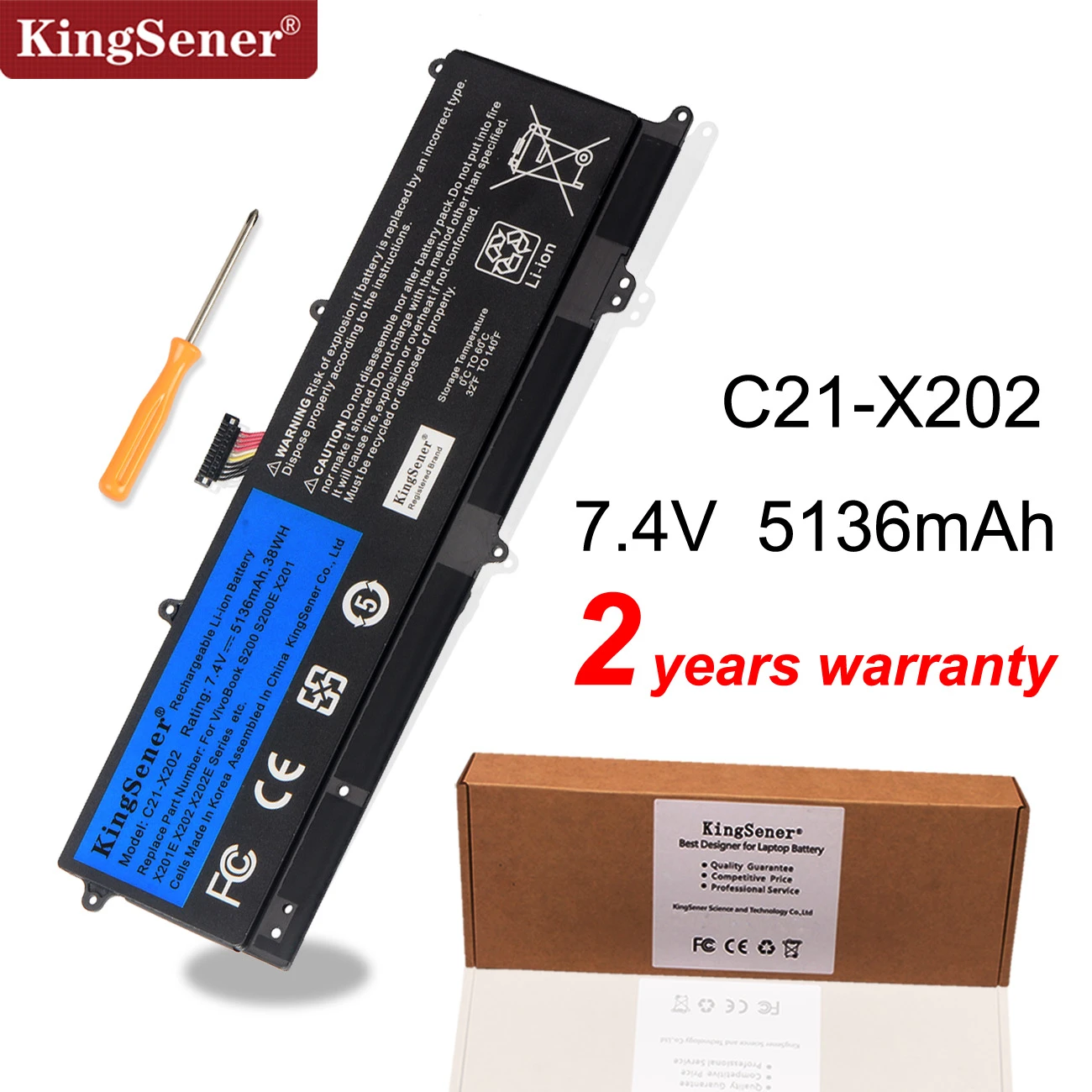 Kingsener C21-x202 Laptop Battery For Asus Vivobook S200 S200e X201 ...