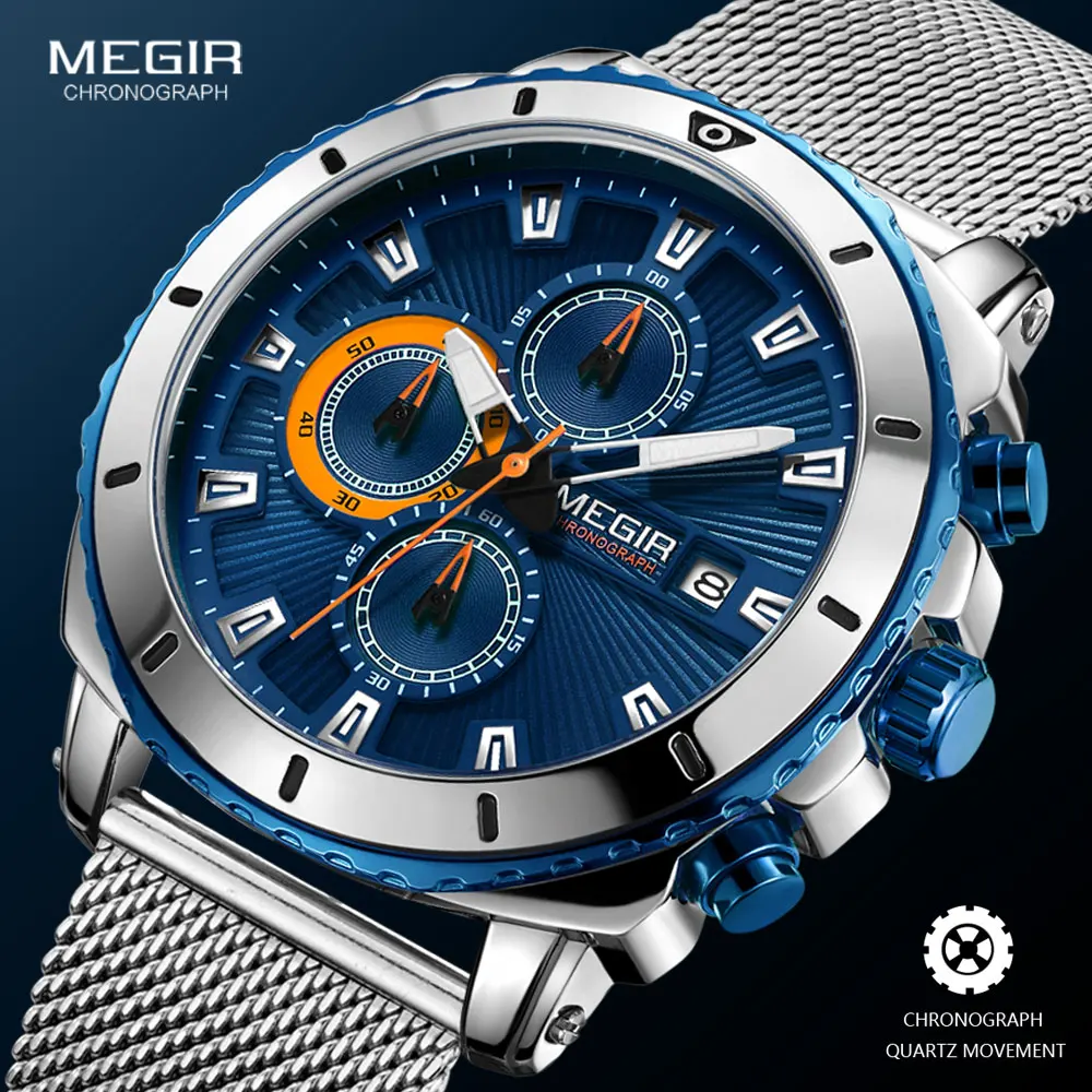 Megir-Watches-Men-2020-Luxury-Mesh-Strap-Business-Quartz-Watch-for-Man ...