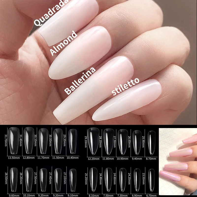500pcs fake nails Artificial Coffin Nails Nails Extension accesorios ...