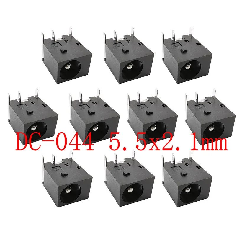 10pcs/lot Dc-044 5.5x2.1mm Dc Power Jack Socket 3pin Connector Dc044 5.5*2.1mm Dc Power Supply ...